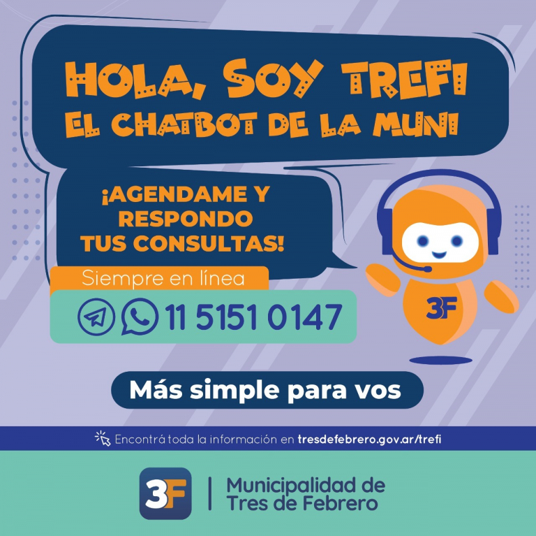 Tres de Febrero presentó a Trefi, su chatbot - Municipalidad Tres de ...